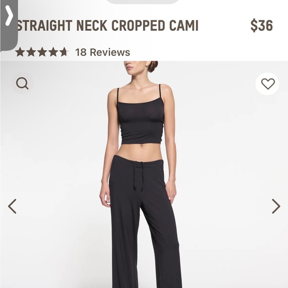 SKIMS | Tops | Nwt Skims Straight Neck Cropped Cami Sz 4x Msrp 36 ...